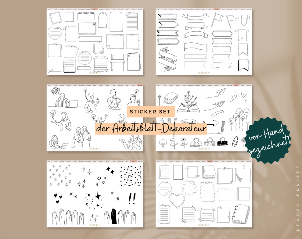 "Die Arbeitsblatt-Fabrik" - Digitale Sticker für deine Arbeitsblätter