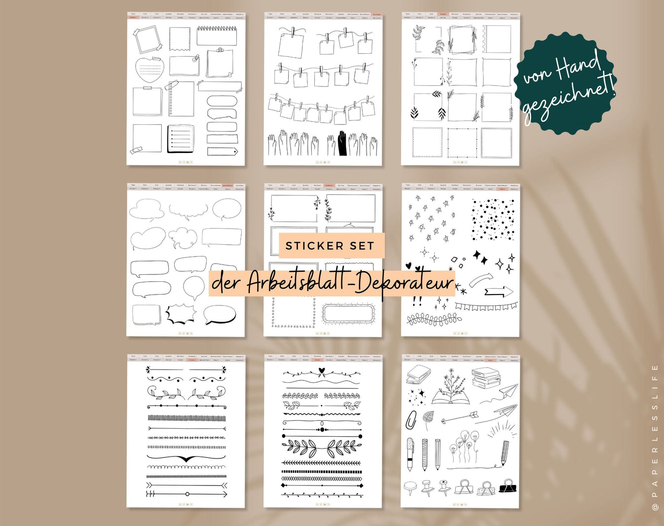"Die Arbeitsblatt-Fabrik" - Digitale Sticker für deine Arbeitsblätter